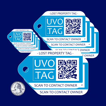 Adhesive Lost Property Location Labels (Personal Pack - Set of 4) - UVO TAG