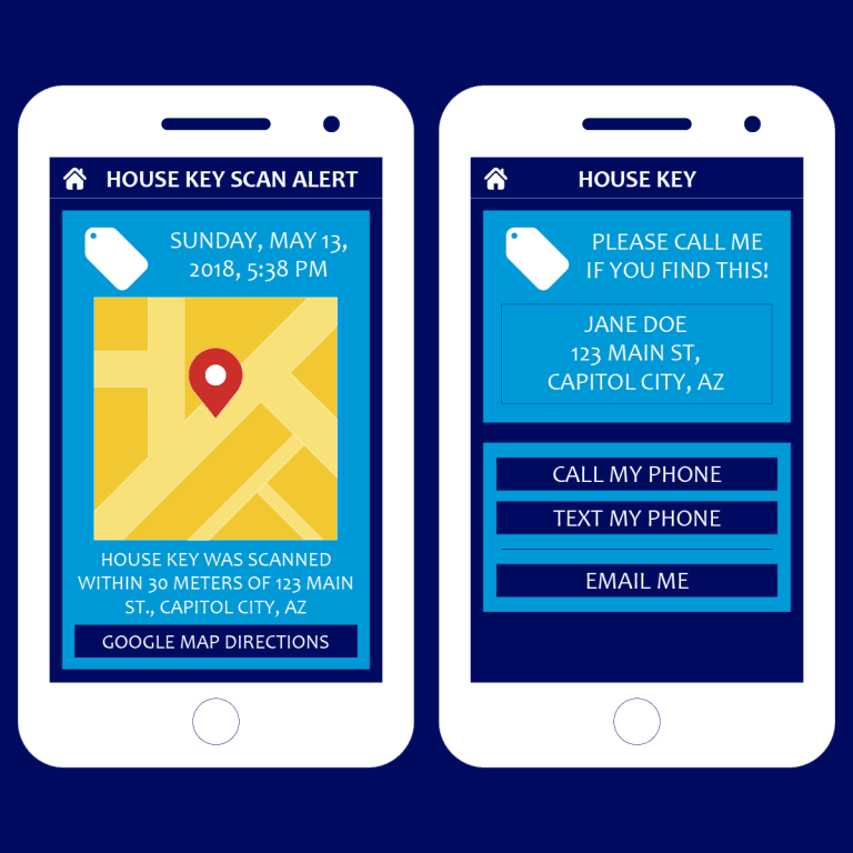 Small Lost Property Location Tags (Set of 2) - UVO TAG