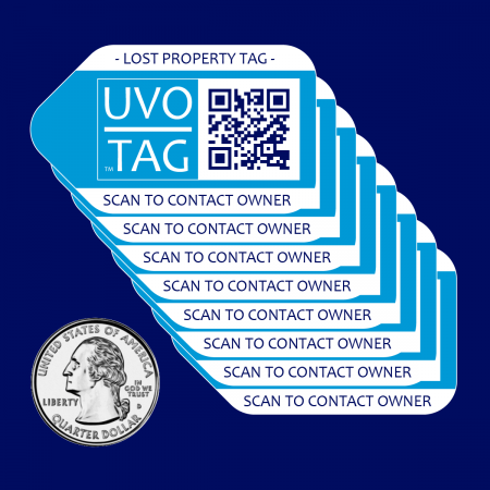 Adhesive Lost Property Location Labels (Family Pack - Set of 8) - UVO TAG